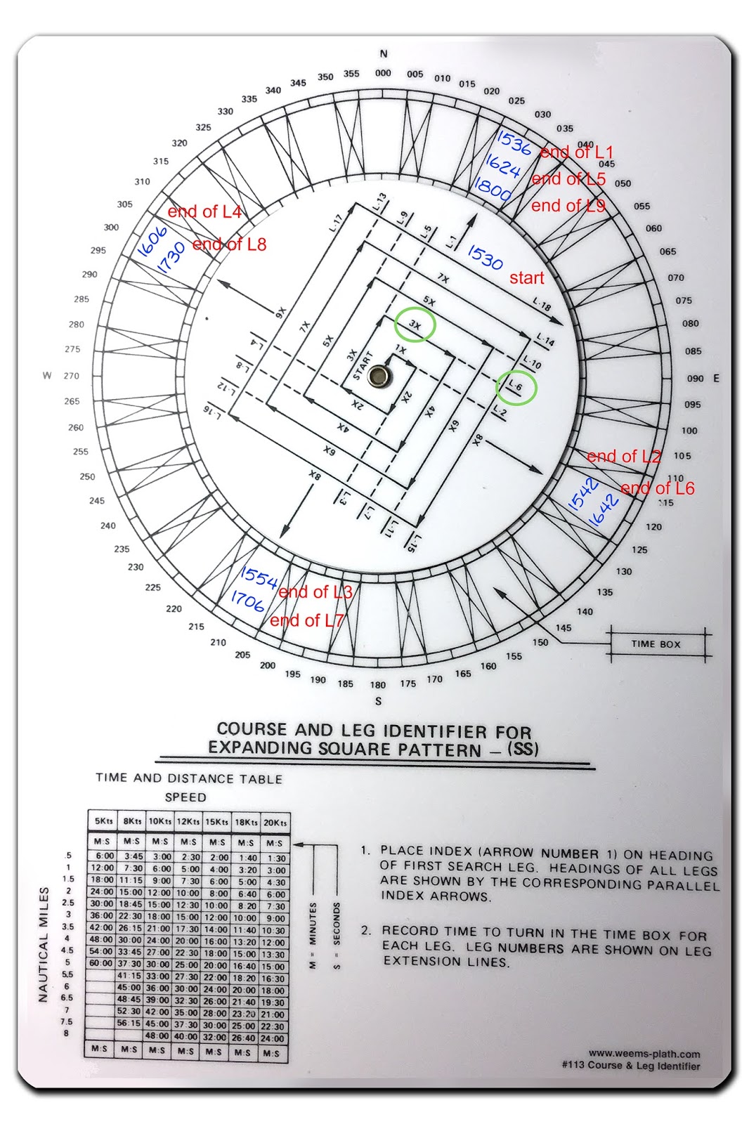 David Burch Navigation Blog: Weems & Plath Expanding Square SAR Course ...