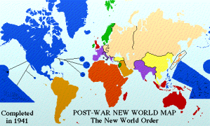 1941 POST-WAR NEW WORLD MAP - "NEW WORLD MORAL ORDER" by MAURICE ...