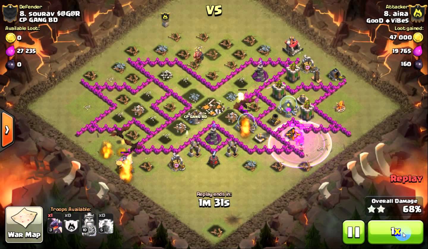 New EPIC TOWN HALL 8 (TH8) TROPHY BASE DEFENSE! 2016 | TH8 Loot ...