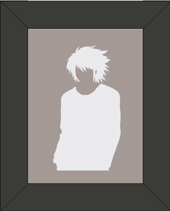 Cadre Death Note silhouette : Light Yagami, Misa Amane et L