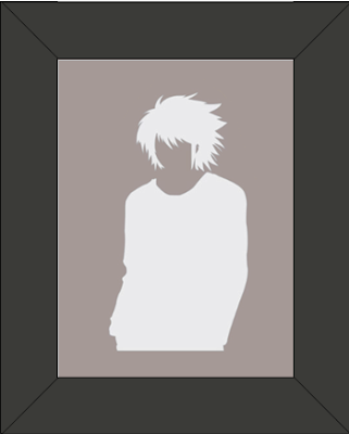 Cadre Death Note silhouette : Light Yagami, Misa Amane et L