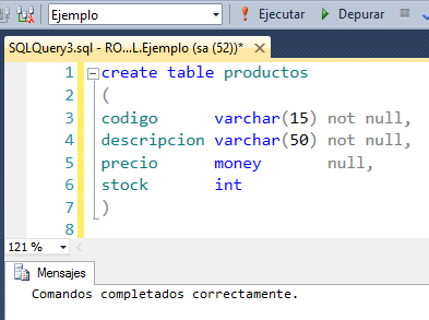 Ingeniería Systems: Creación de tipos de datos y tablas
