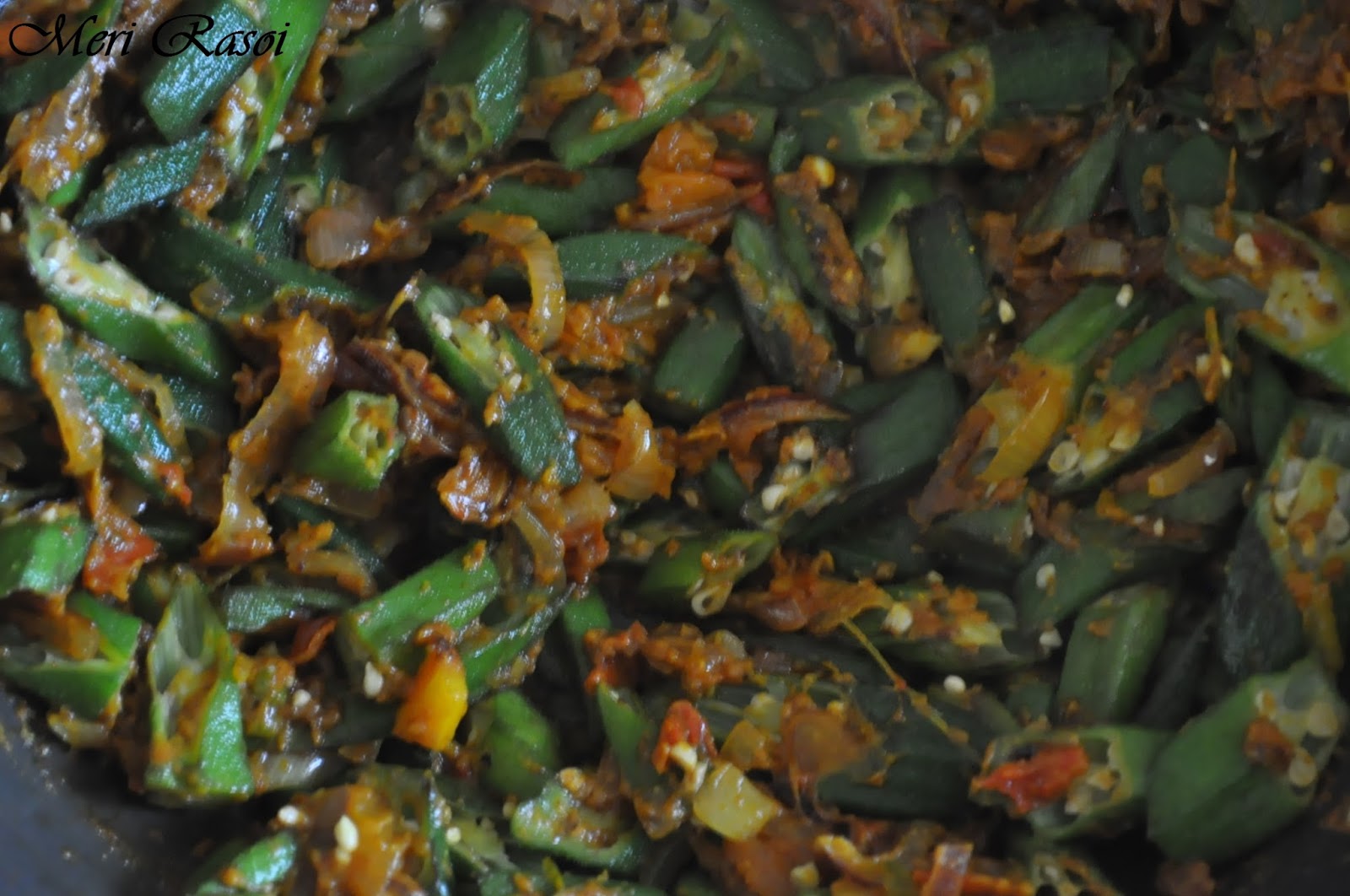 Meri Rasoi - By Saumya Mishra: Tomato Masala Bhindi / Tomato Okra Fry