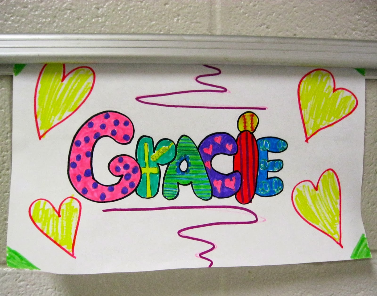 Miz Patti's Art Room: 6th Grade's Colorful Name Art