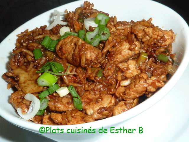 Les plats cuisinés de Esther B: Riz frit au porc