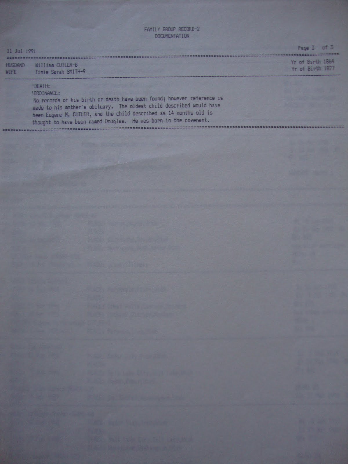 The Cutler Family History Project