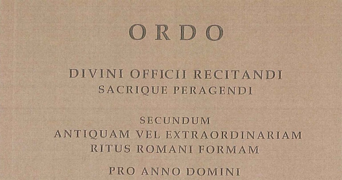 New Liturgical Movement: PCED Ordo for 2019 Now Available