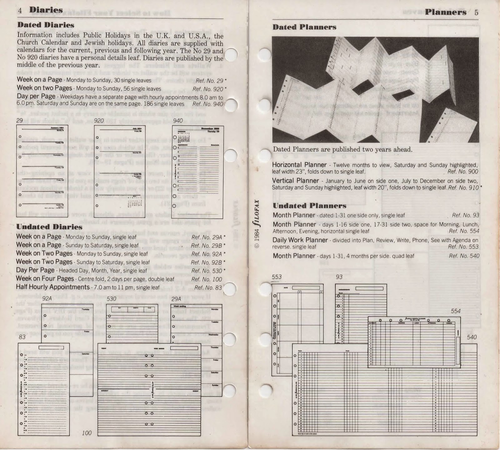 Philofaxy: Filofax Catalogue 1984