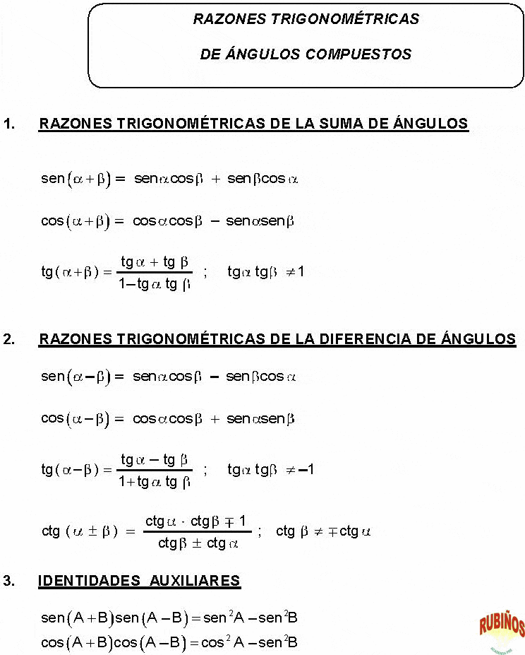 FORMULARIO DE TRIGONOMETRIA DESCARGA GRATIS EN TEXTO PDF