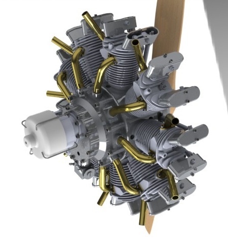 228. 9-cylinder radial engine || Free download 3D model