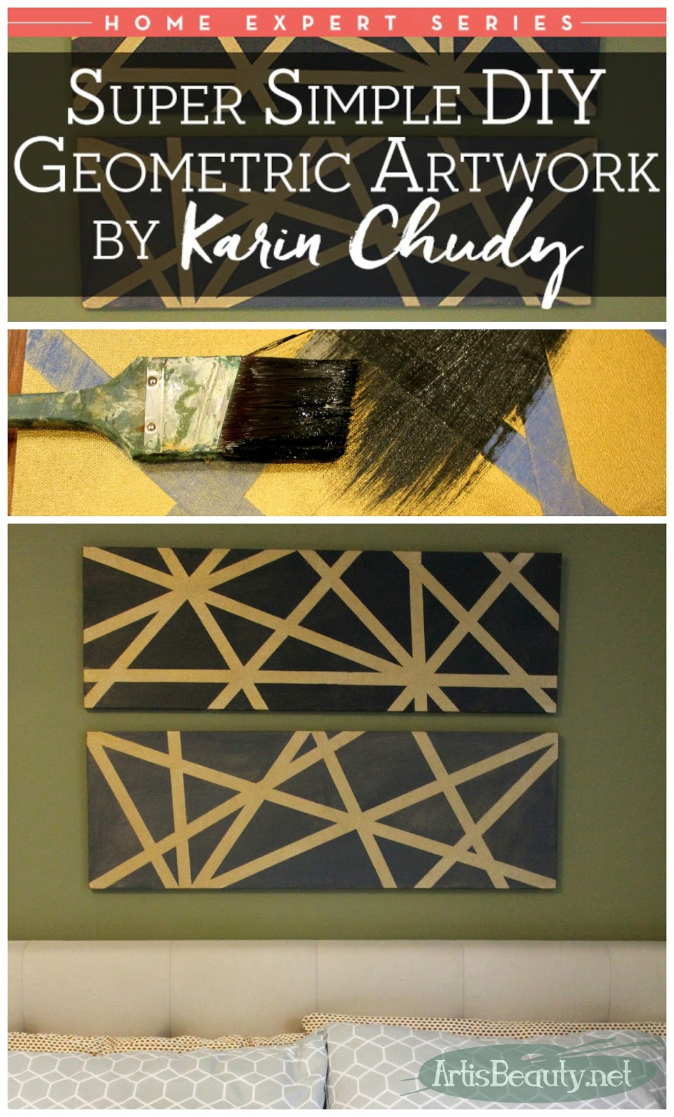 ART IS BEAUTY: SUPER SIMPLE DIY Geometric Artwork ~Home Expert Series.
