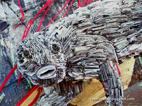 CoolFunClub: Newspaper Art Sculptures