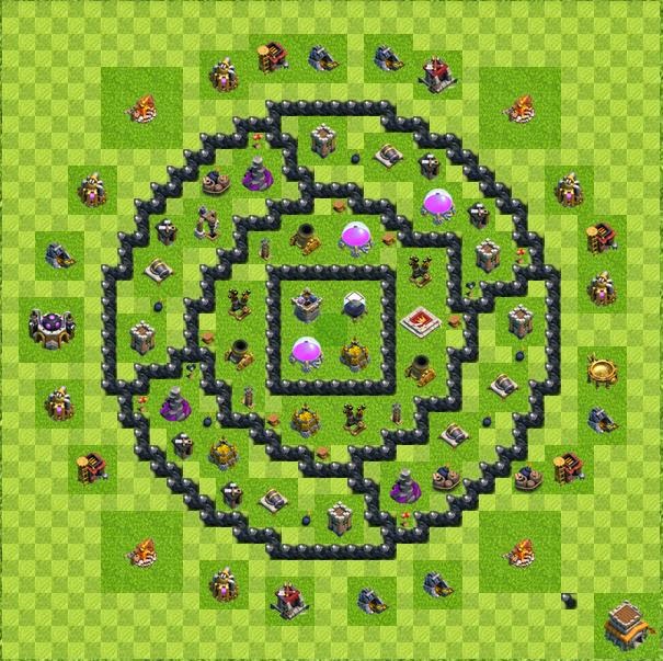 Base Layout Town Hall Level 8 Tipe Farming | COC Indonesia