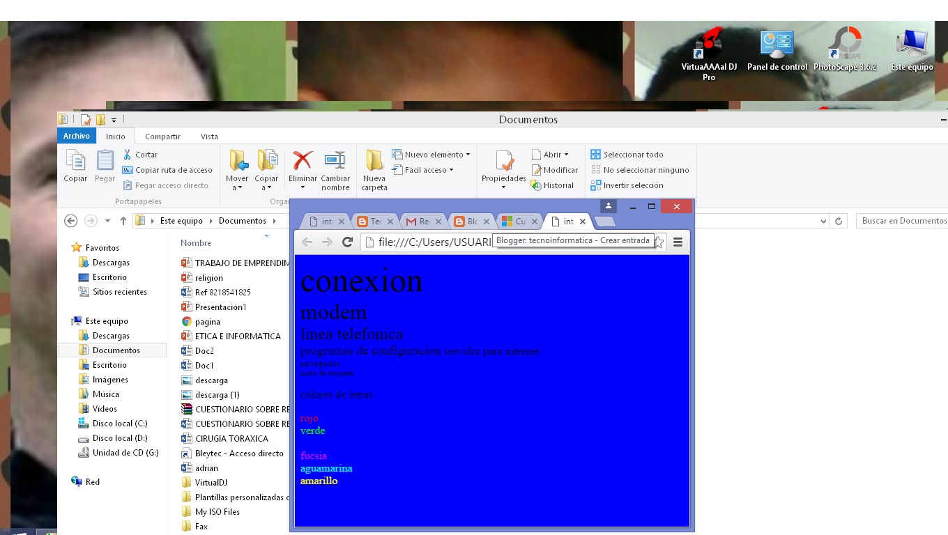 tecnoinformatica: Ejercicios de Aplicación HTML