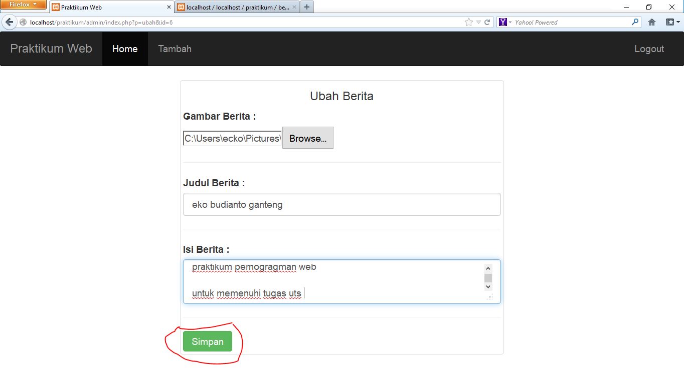 Membuat halaman web sederhana: MEMBUAT PERINTAH UPDATE PADA PHP MYSQL