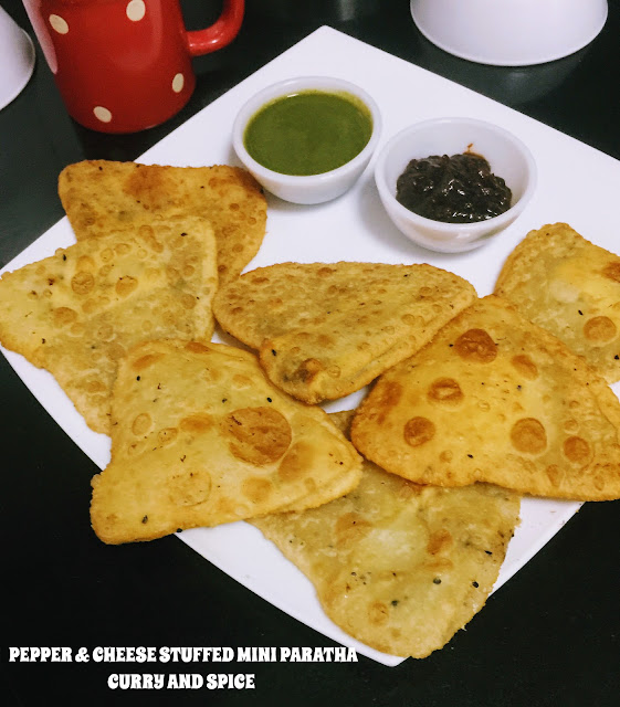 CURRY AND SPICE: PEPPER & CHEESE STUFFED MINI PARATHAS