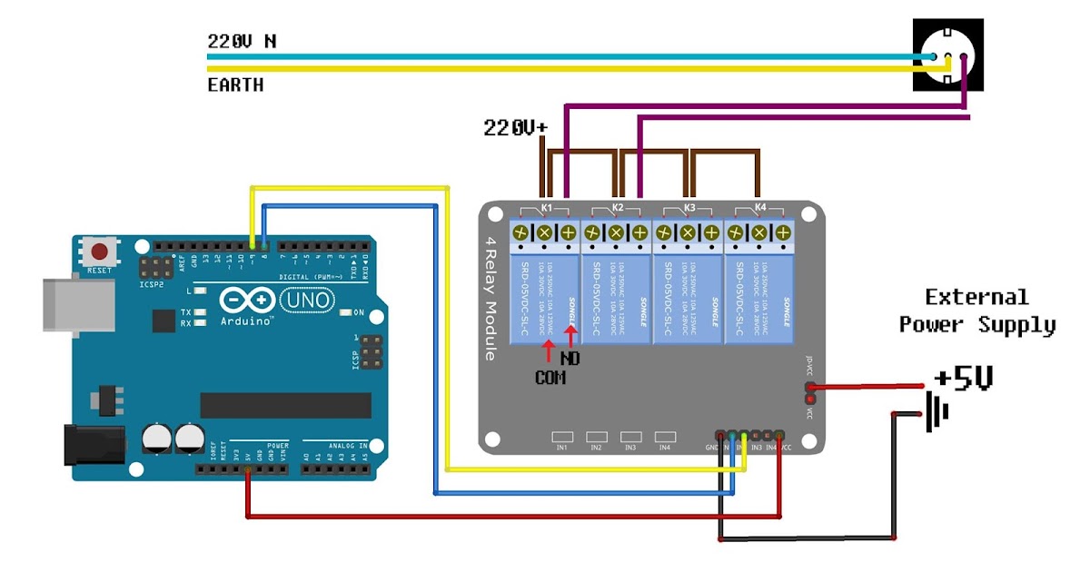 arduino: arduino 4 channel relay jd-vcc