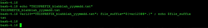 How to extract prefix or suffix on a unix string