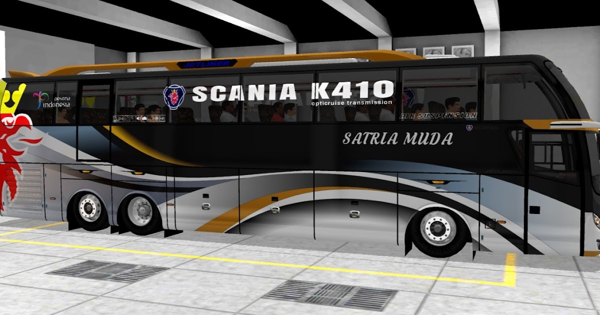 Livery Satria Muda Mod JETLINER SCANIA K410 BUSSID - MASADI.ID