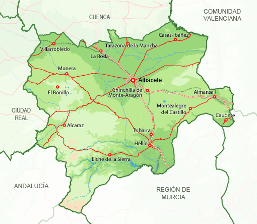 Albacete Mapa Ciudad de la Región | España mapa de la ciudad