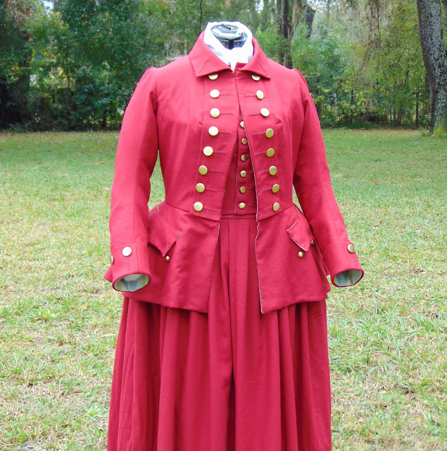 The Antique Sewist: JP Ryan Riding Habit - Red Linen