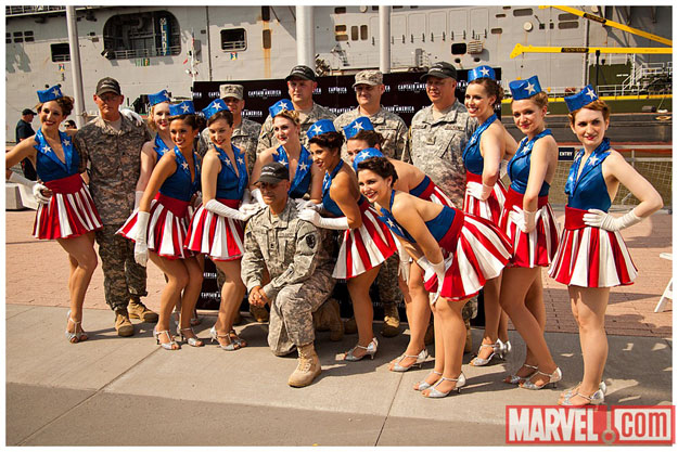 Fashion and Action: Captain America's USO Girls Perform for USS ...