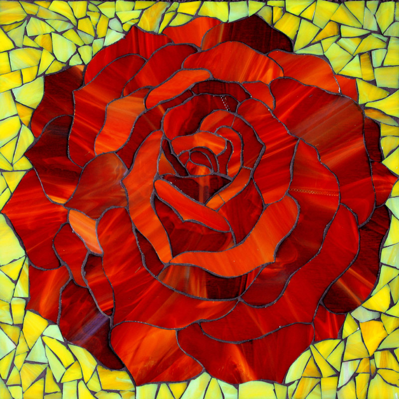 Kasia Mosaics: Adriana's Red Rose