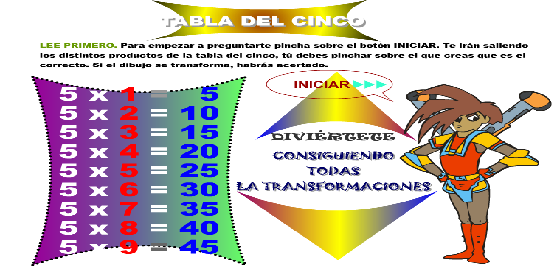 Diversión multiplicada x 10: LA TABLA DEL 5