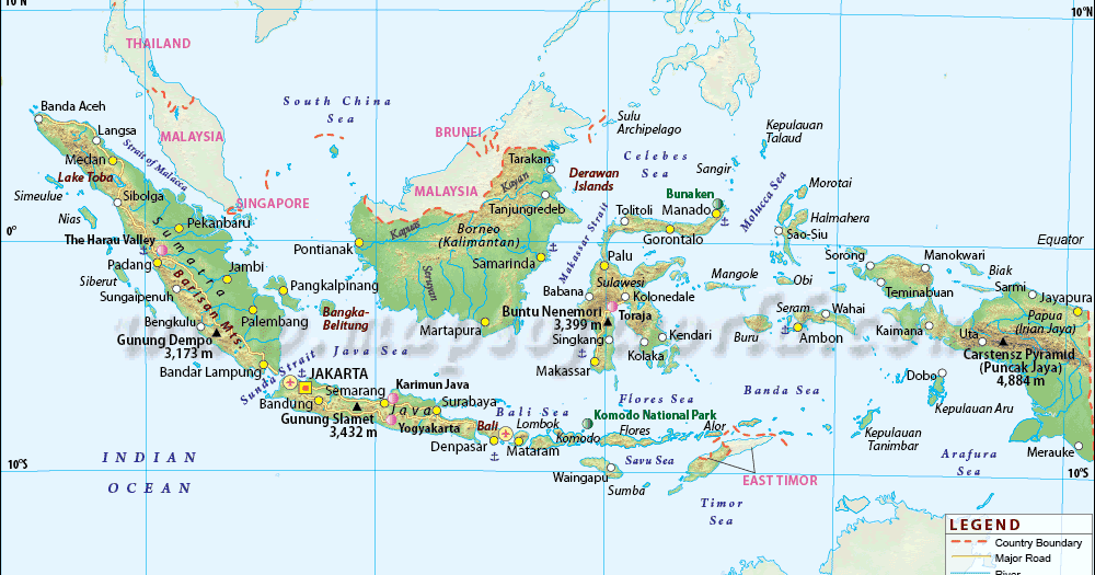 Indonesien - Geografiske Kort over Indonesien ~ Klima Naturali™