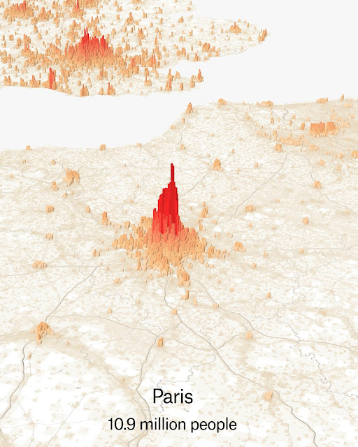 Urban Demographics: 3D interactive map of population densities across ...