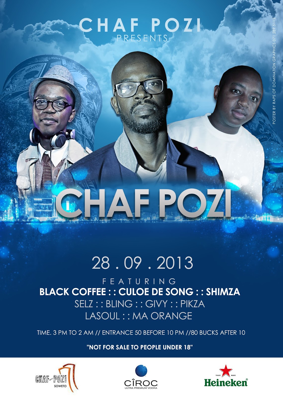 Domination Graphics Above and Beyond: Chaf Pozi Soweto Flyer Design