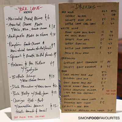 Simon Food Favourites: York Lane: Tapas & Wine Bar, CBD Sydney (8 Dec 2011)