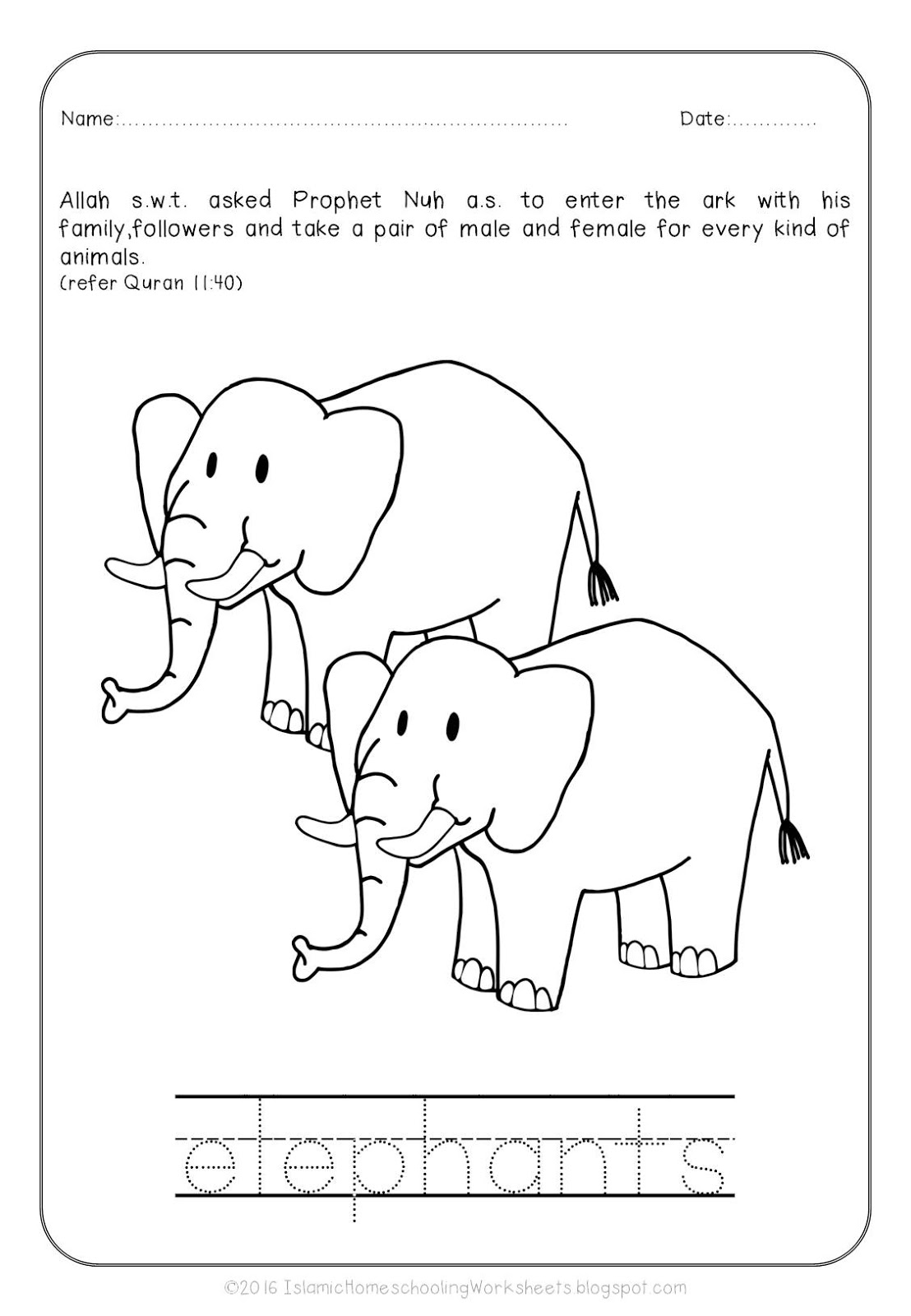 FREE Islamic Coloring Sheets : Prophet Nuh and the Ark Story ~ Islamic ...