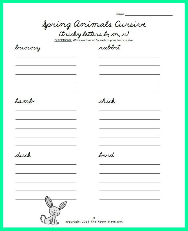 Easter Cursive Practice - Classroom Freebies