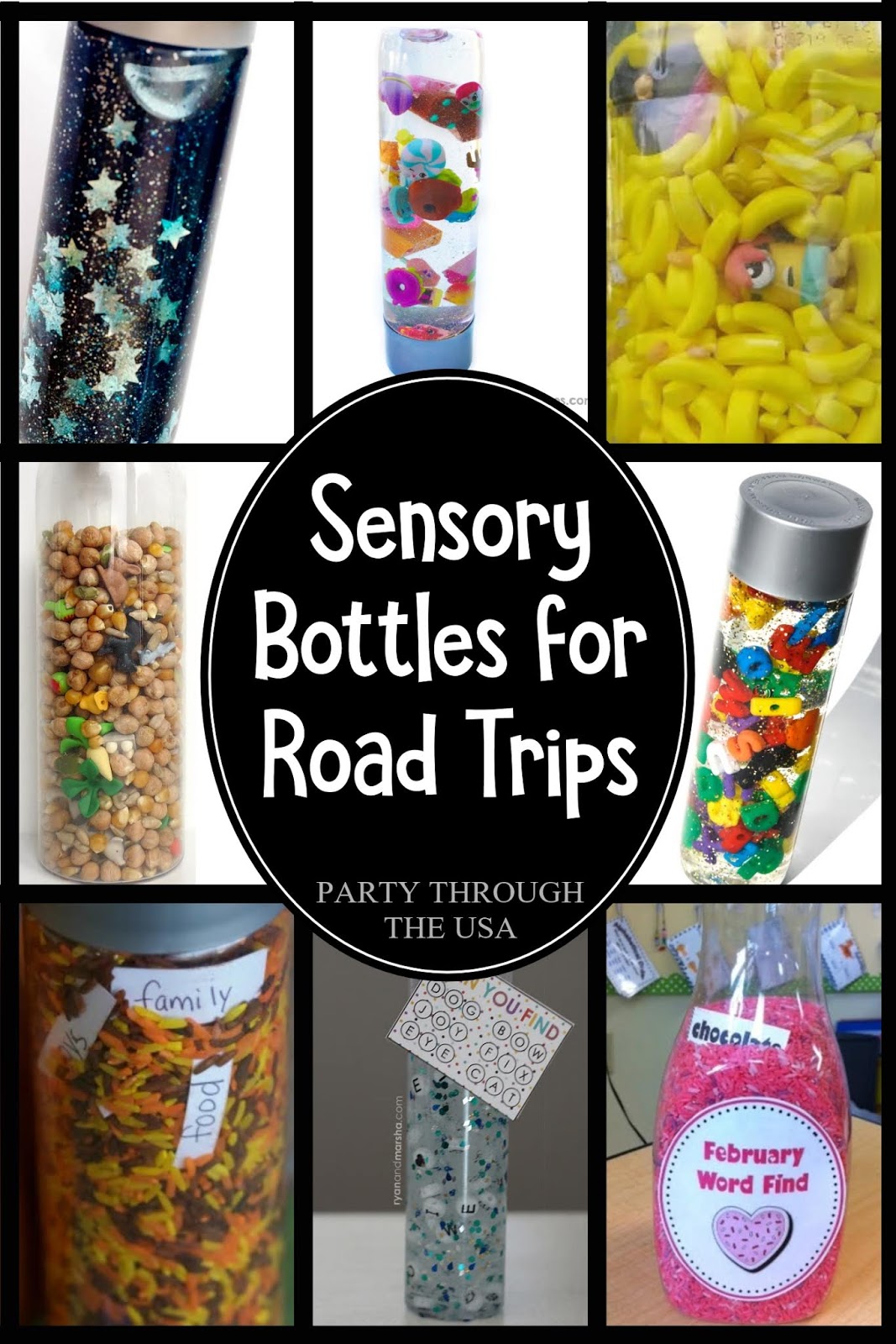 Sensory Bottles for Entertaining Kids on the Road
