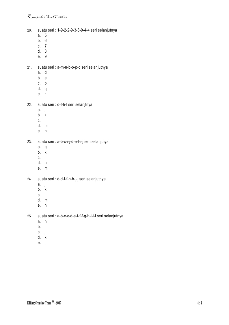 Kunci Sukses: Contoh Tes Seri + Kunci jawaban
