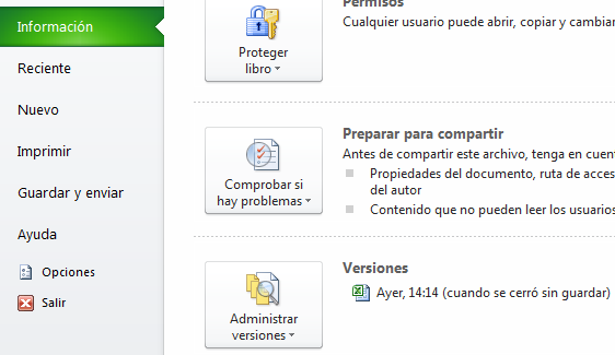 témporaExcel: Guardar archivos en Excel