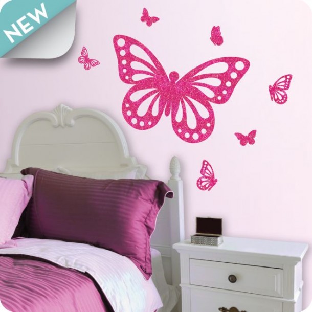 Butterfly Pink Interior Designs Bedroom To Kids | Home Design Ideas
