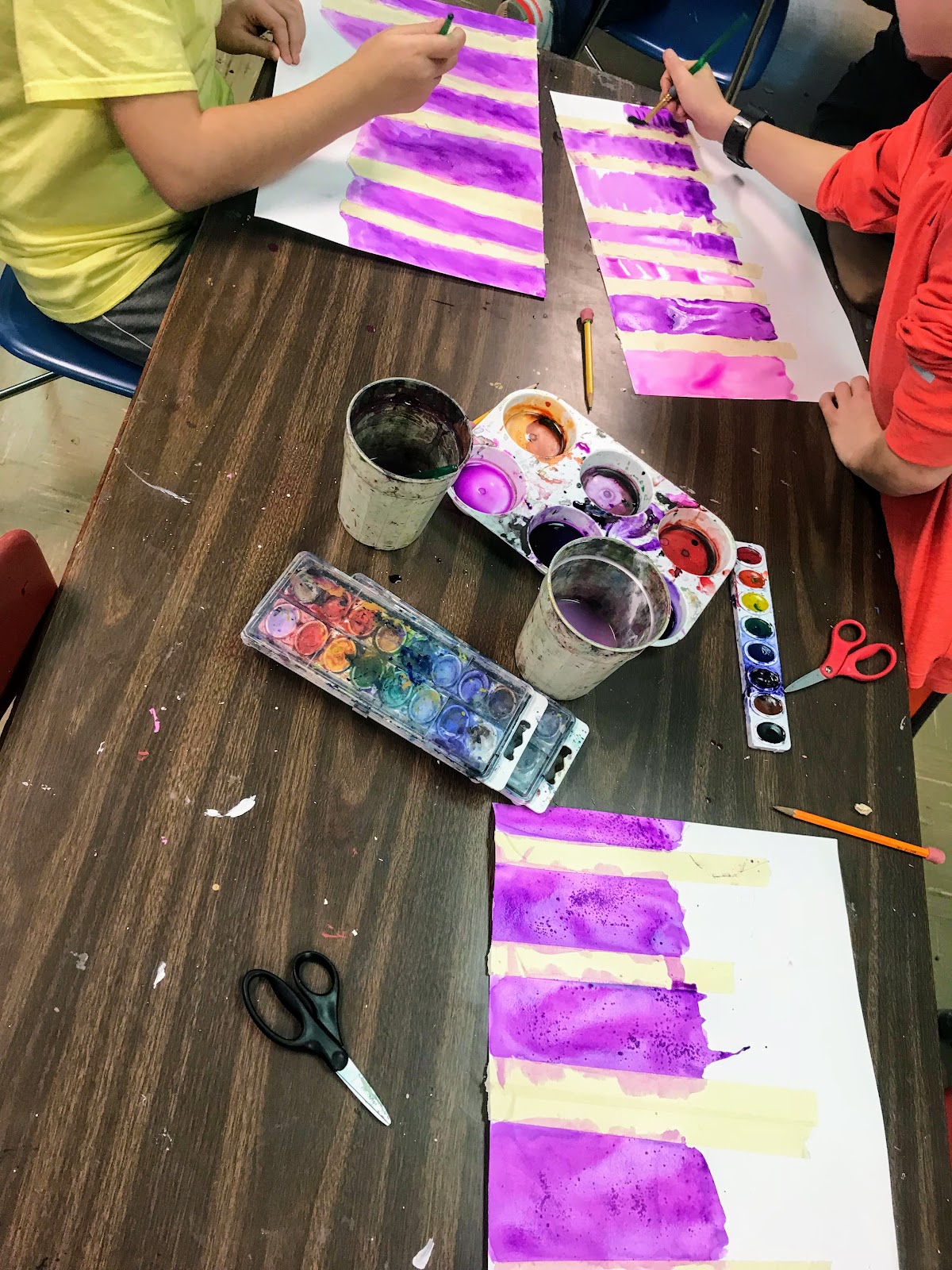 Elements of the Art Room: 5th grade Winter Birch Trees