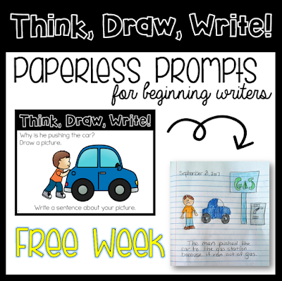 Free Paperless Journal Prompts for Beginning Writers | Classroom ...