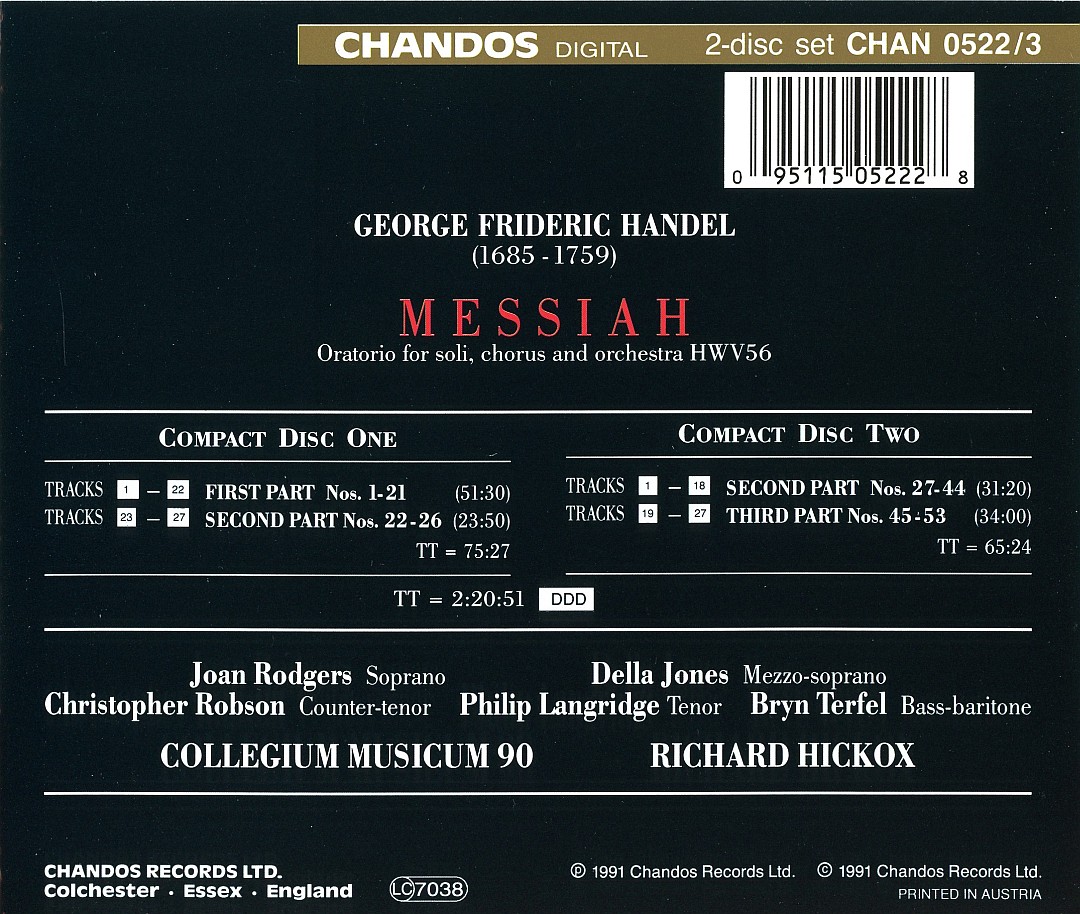 makdelart - classique: Handel - Messiah (Richard Hickox) [2CDs]