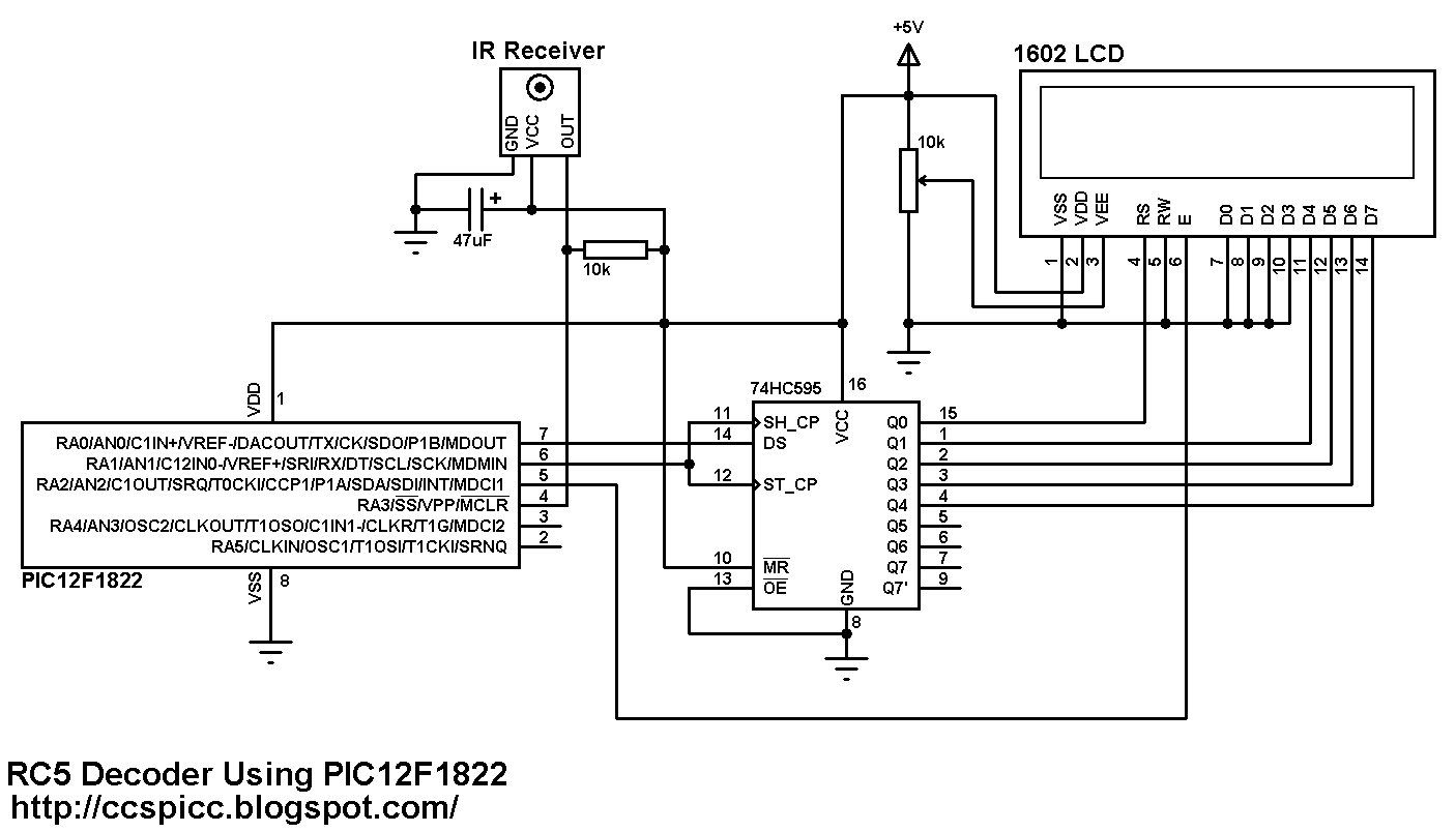 Rc5 Ir Remote Control Decoder With Pic12f1822 Microcontroller