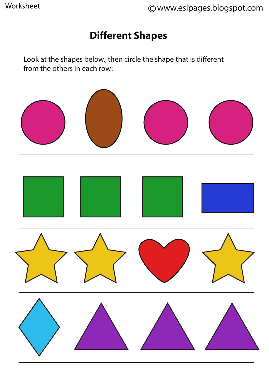 Esl Pages Same Different Worksheets Esl Pages Same Different Worksheets