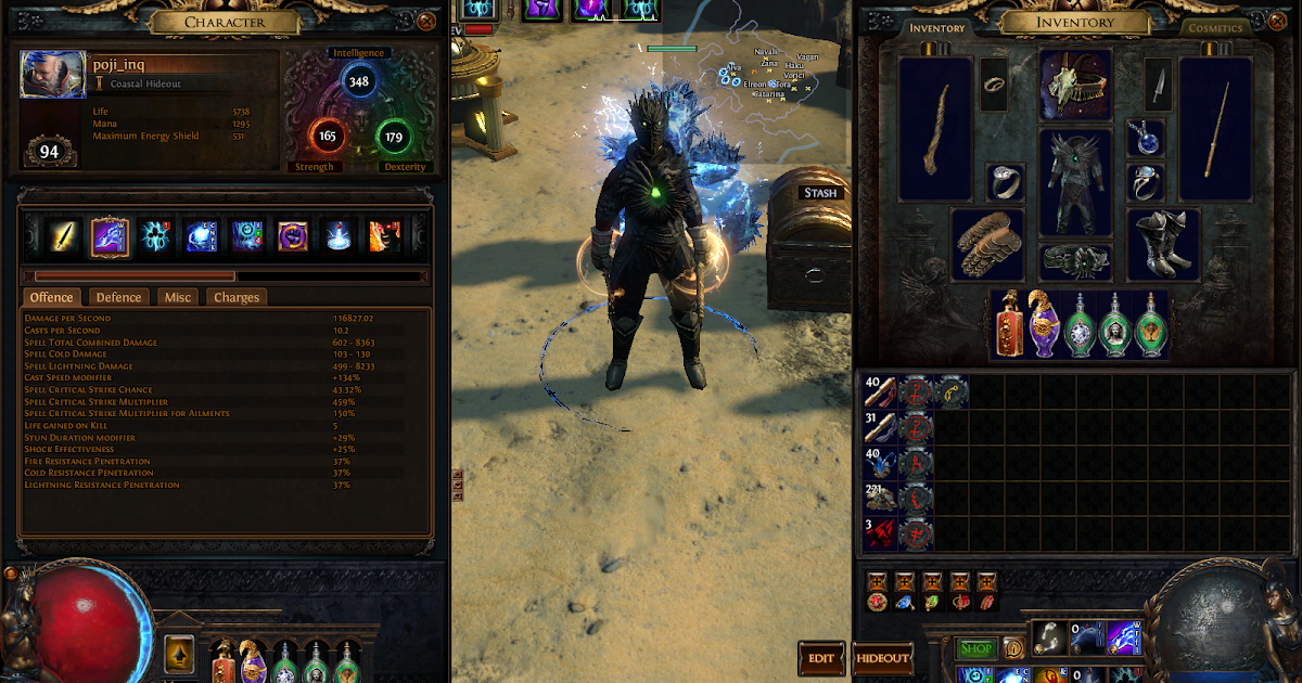 PoEおじ放浪記: Flashback Lightning Tendrils(CWC Arc) + Orb of Storms Inquisitor