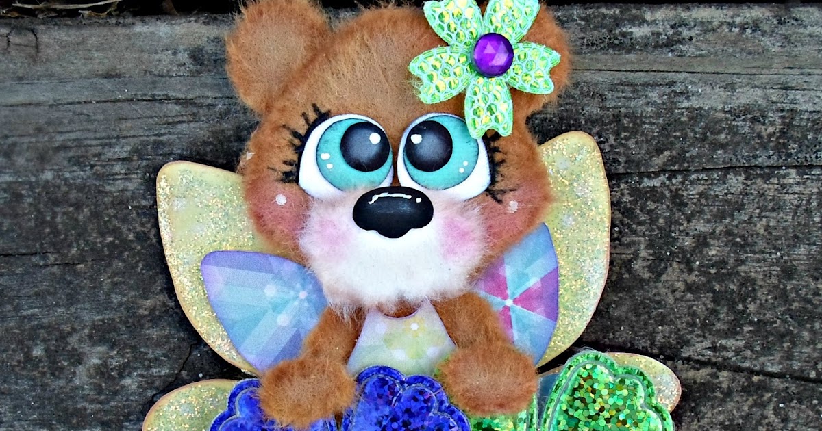 Leinzlove Tear Bears: Flower Fairy Tear Bear Peeker Scrapbook Embellishment