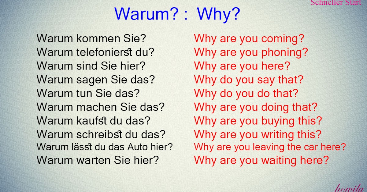 Warum?