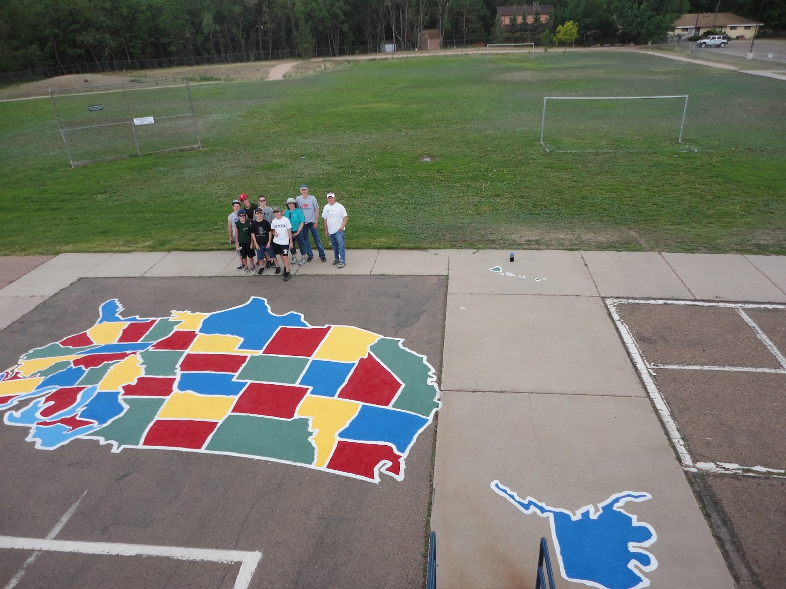 Peaceful Playgrounds U.S. Map Playground Stencil Creates Colorful ...