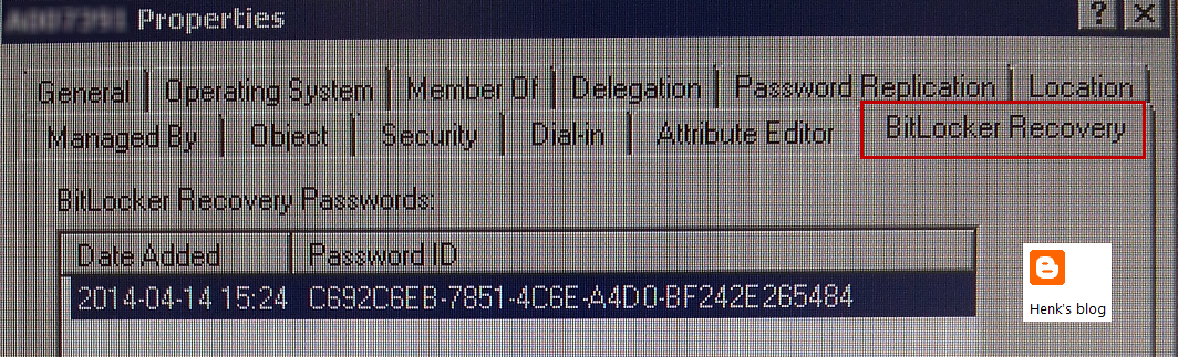 Henk's blog: How to Enable BitLocker, Automatically save Keys to Active Directory
