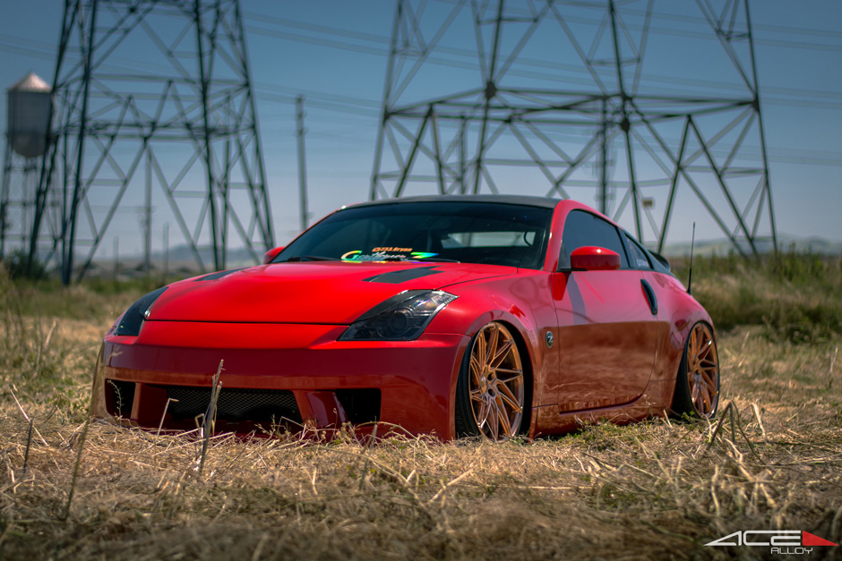 Slammed Nissan 350z on ACE Driven Wheels!