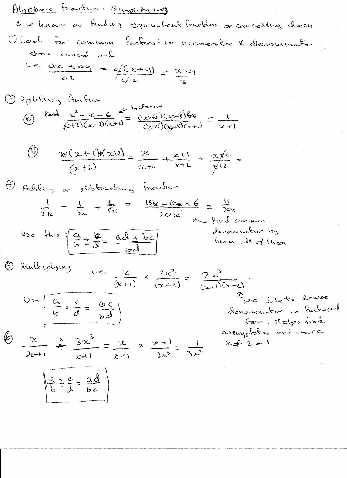 A Level Maths Notes: Polynomials - Division